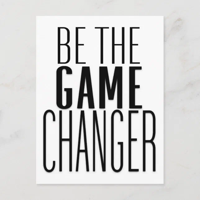 Be The Game Changer Motivational Quote Postcard | Zazzle