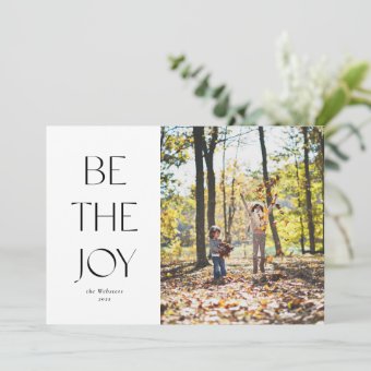 Be the joy simple one photo Christmas Holiday Card | Zazzle