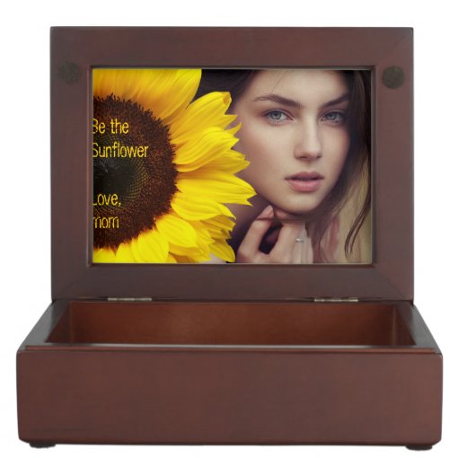 Be The Sunflower Personalized Add Your Photo Memory Box | Zazzle