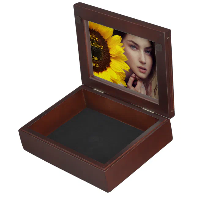 Be The Sunflower Personalized Add Your Photo Memory Box | Zazzle