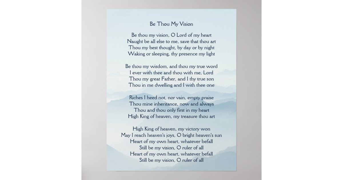 Be Thou My Vision Hymn Art Poster | Zazzle