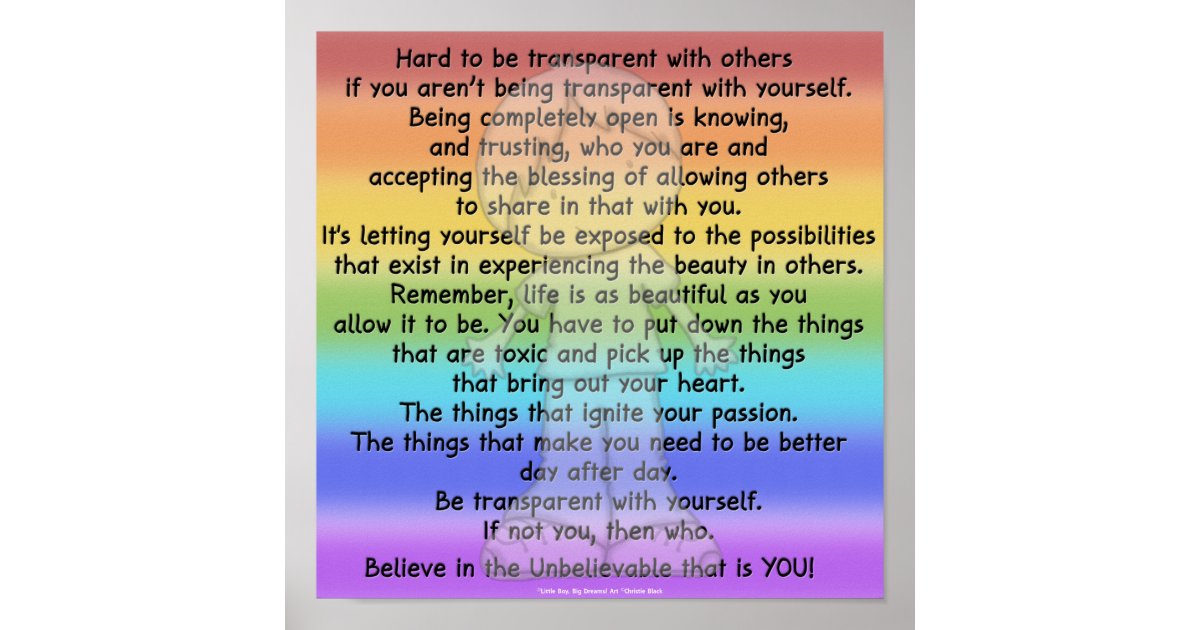 Be Transparent Poster | Zazzle