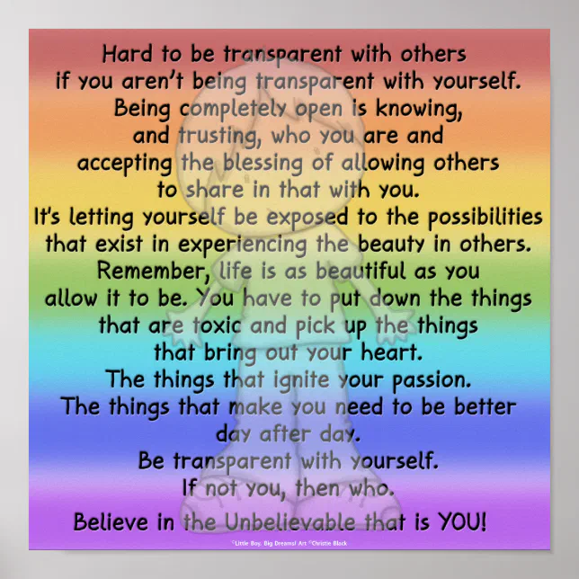 Be Transparent Poster | Zazzle