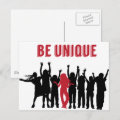 Be Unique Be Yourself Inspirational Postcard | Zazzle