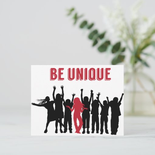 Be Unique Be Yourself Inspirational Postcard | Zazzle