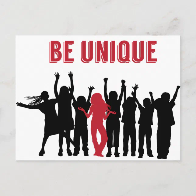 Be Unique Be Yourself Inspirational Postcard | Zazzle