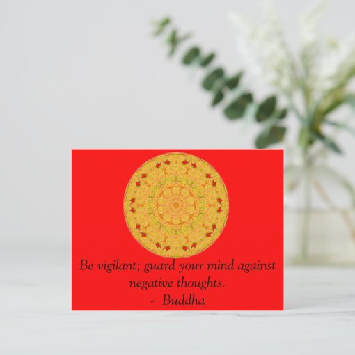 Be vigilant; guard your mind against negative..... postcard | Zazzle