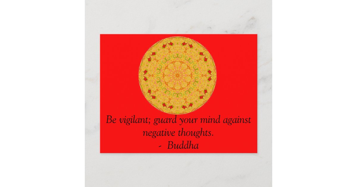 Be vigilant; guard your mind against negative..... postcard | Zazzle