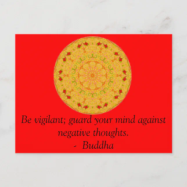 Be vigilant; guard your mind against negative..... postcard | Zazzle