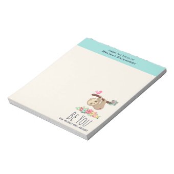 Be You The World Will Adjust Funny Saying Sloth Notepad | Zazzle