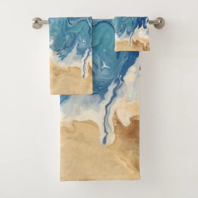 Beach Abstract Bathroom Towel Set | Zazzle