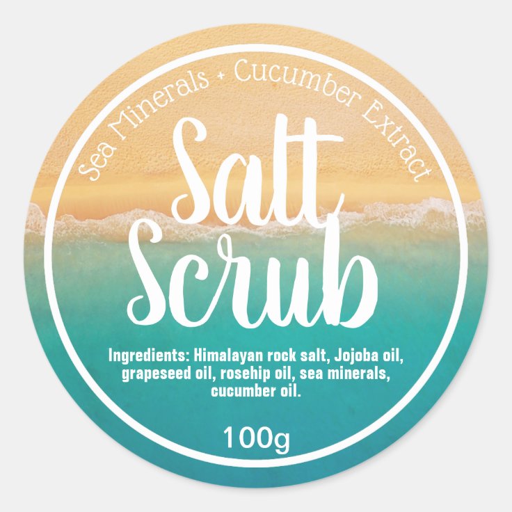 Beach And Ocean Salt Scrub Labels | Zazzle