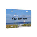 Beach and Ocean View with Sailboat License Plate | Zazzle