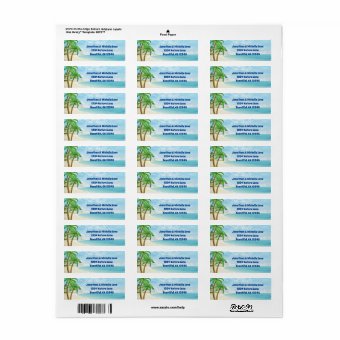 Beach and Palm Trees Tropical Address Label | Zazzle