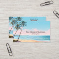 Beach and Palm Trees with QR Code Tropical Business Card | Zazzle