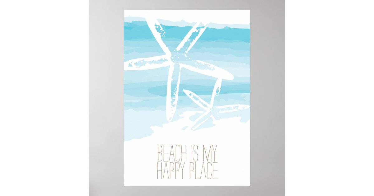 Beach and starfish | Poster | Zazzle