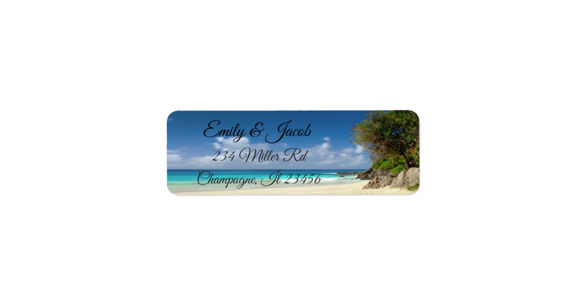 Beach and Trees Return Address Labels | Zazzle