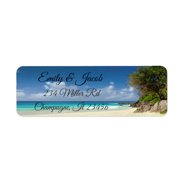 Beach and Trees Return Address Labels | Zazzle
