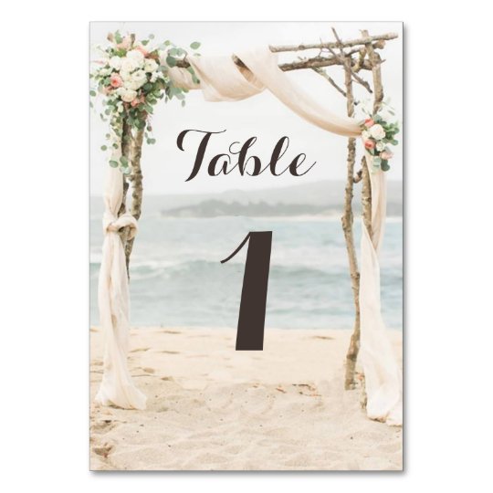 Beach Arbor Wedding Table Number Card | Zazzle.com