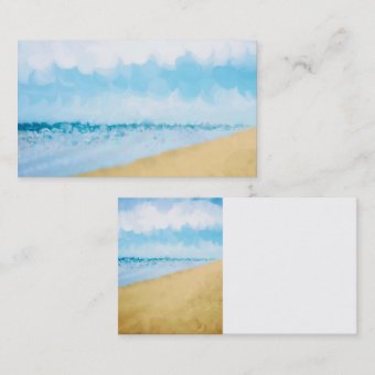 beach art custom business card template | Zazzle