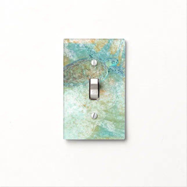 Beach Art with Sea Turtle | Light Switch Cover | Zazzle