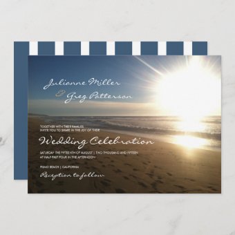 Beach at sunset - wedding invitation | Zazzle