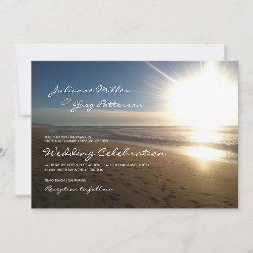 Beach at sunset - wedding invitation | Zazzle