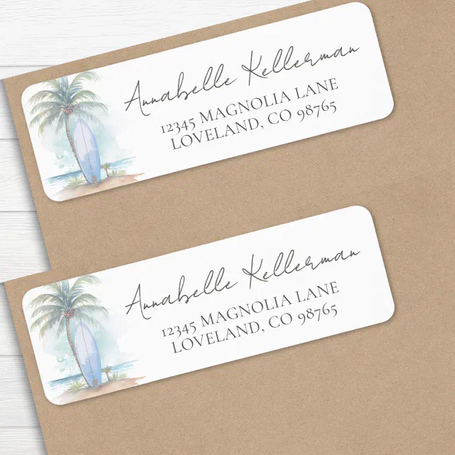 Beach Baby Shower Return Address Label | Zazzle