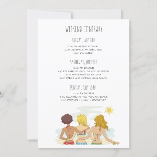 Beach Bachelorette Weekend Getaway Invitation | Zazzle