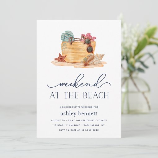 Beach Bag | Weekend Getaway Invitation | Zazzle