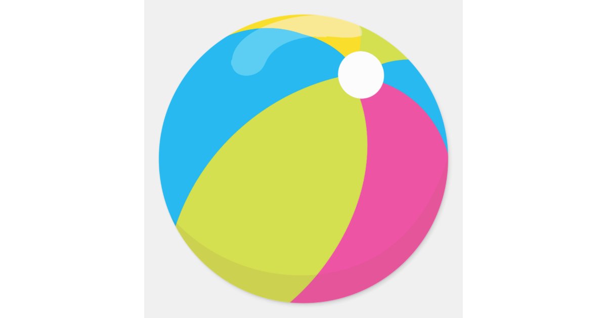 Beach Ball | Beach Theme | Pool Party Classic Round Sticker | Zazzle