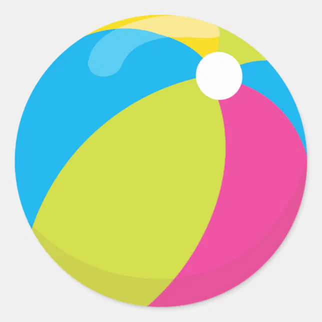 Beach Ball | Beach Theme | Pool Party Classic Round Sticker | Zazzle
