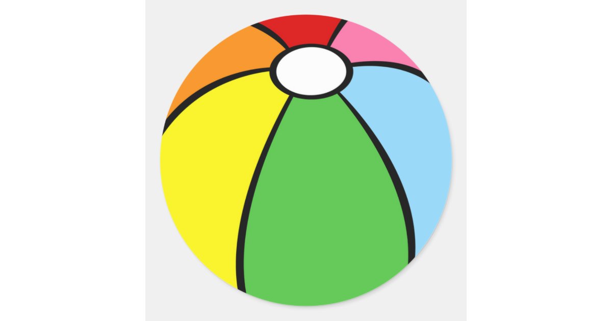 Beach Ball Classic Round Sticker | Zazzle