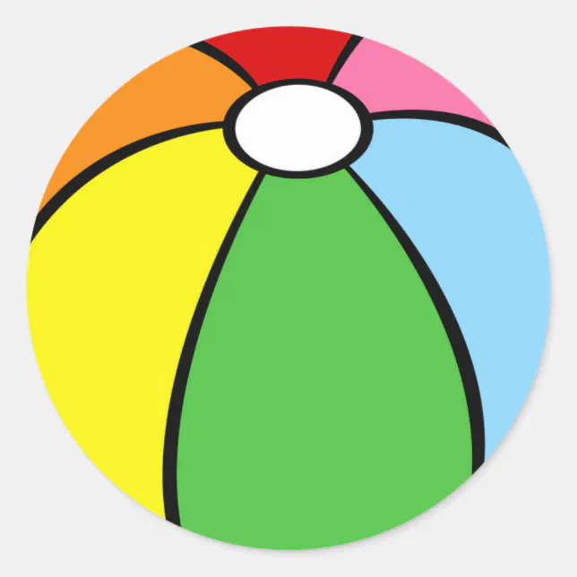 Beach Ball Classic Round Sticker | Zazzle