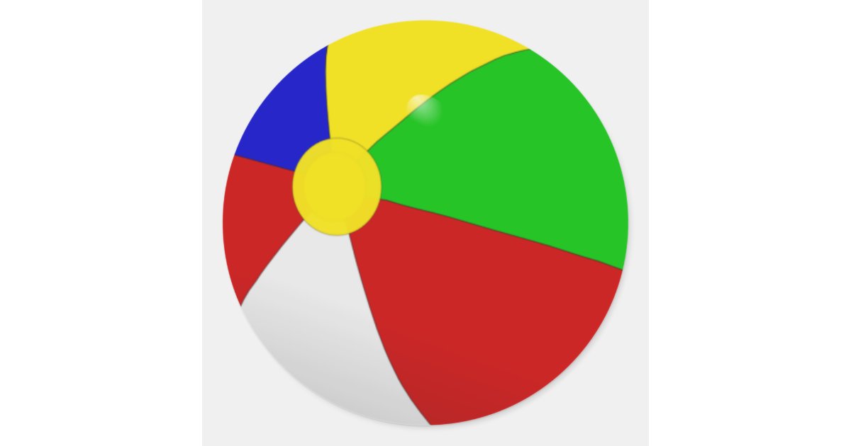 Beach Ball Classic Round Sticker | Zazzle