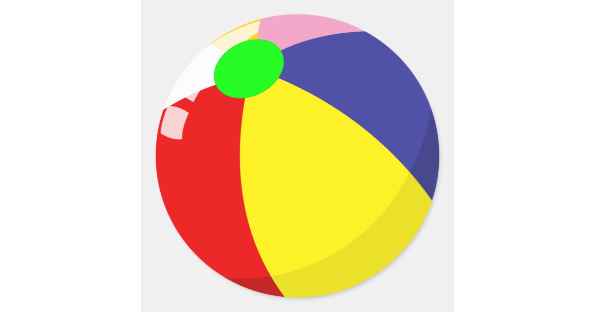 Beach Ball Classic Round Sticker | Zazzle