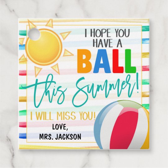 Beach Ball Gift Tag | Zazzle.com