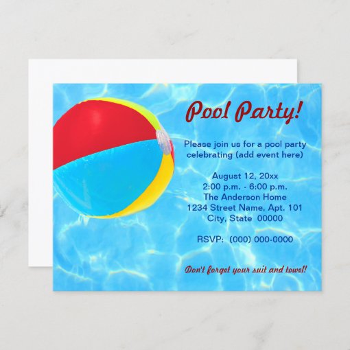 Beach Ball Invitations | Zazzle