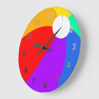 Beach Ball Large Clock | Zazzle