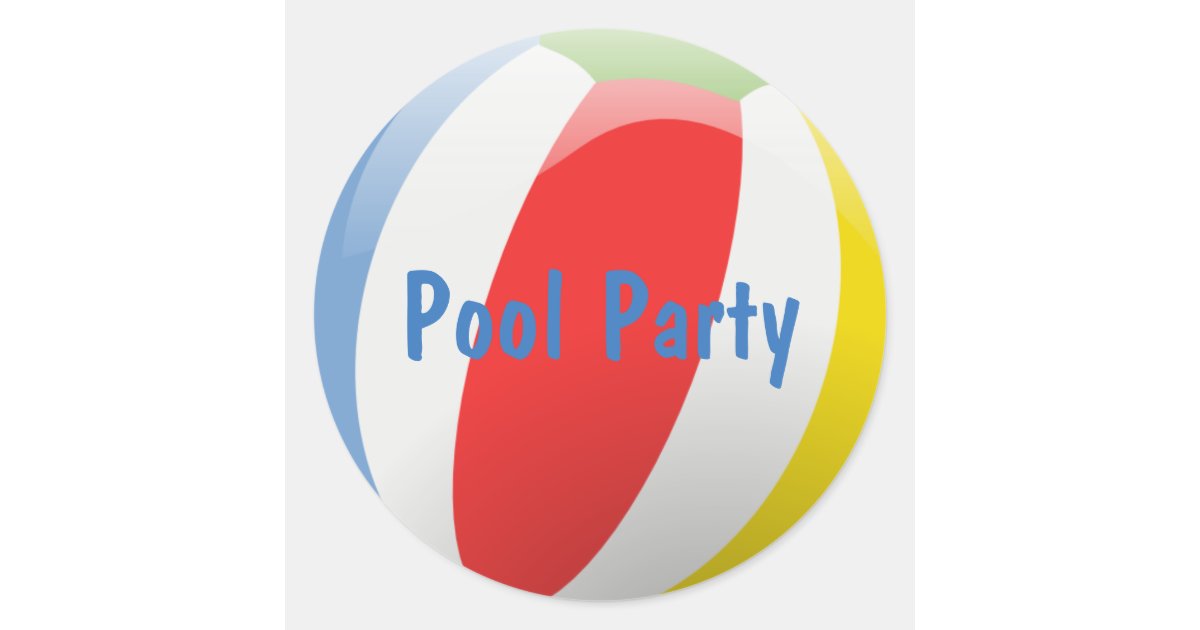 Beach Ball Party Envelope Seal | Zazzle