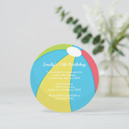 Beach Ball Pool Party Invitation | Zazzle