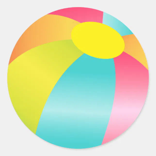 Beach Ball Summer Time Fun Sticker | Zazzle