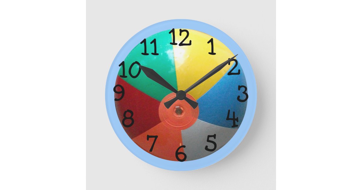 Beach Ball Wall Clock | Zazzle