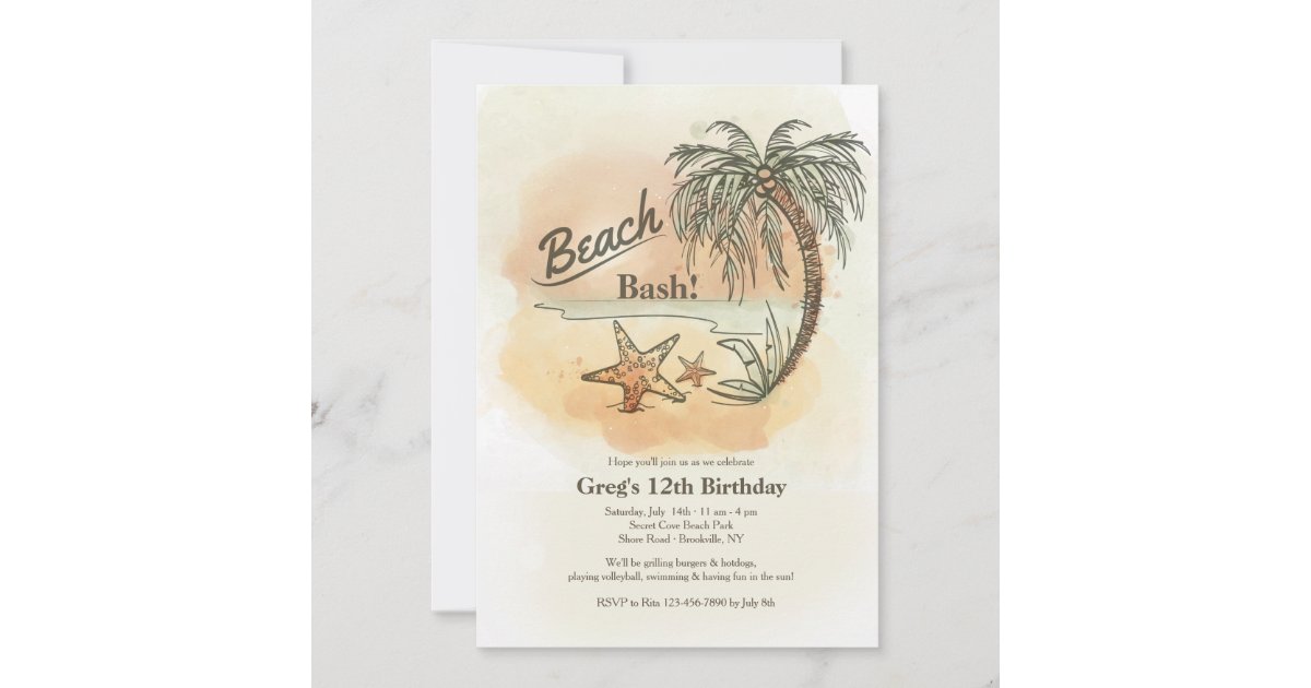 Beach Bash Invitation | Zazzle