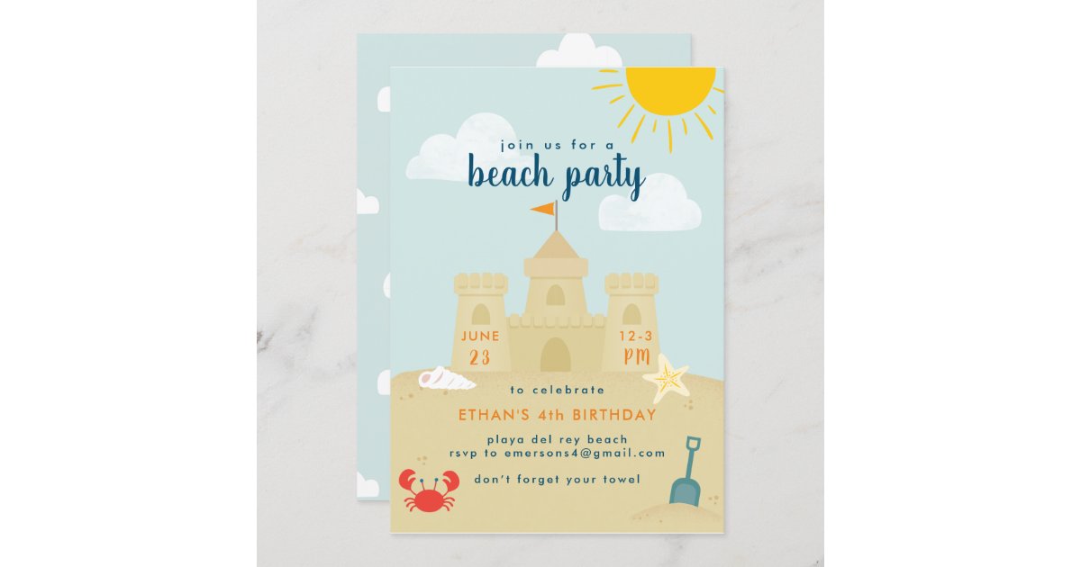 Beach Bash Invitation | Zazzle