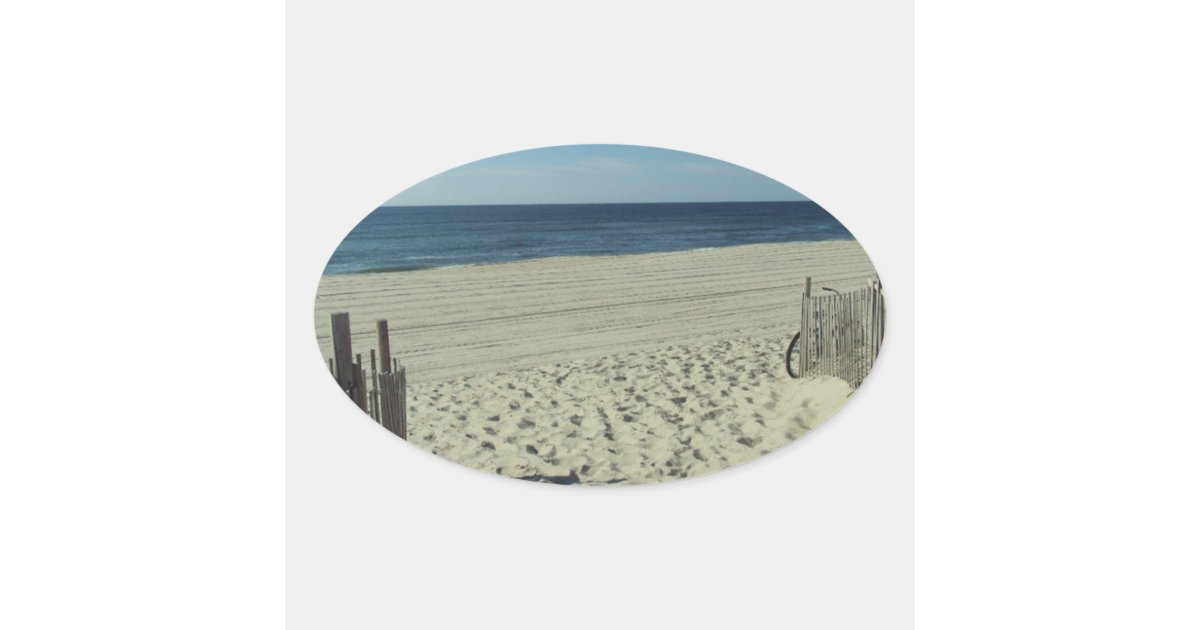 Beach Beauty Oval Sticker | Zazzle