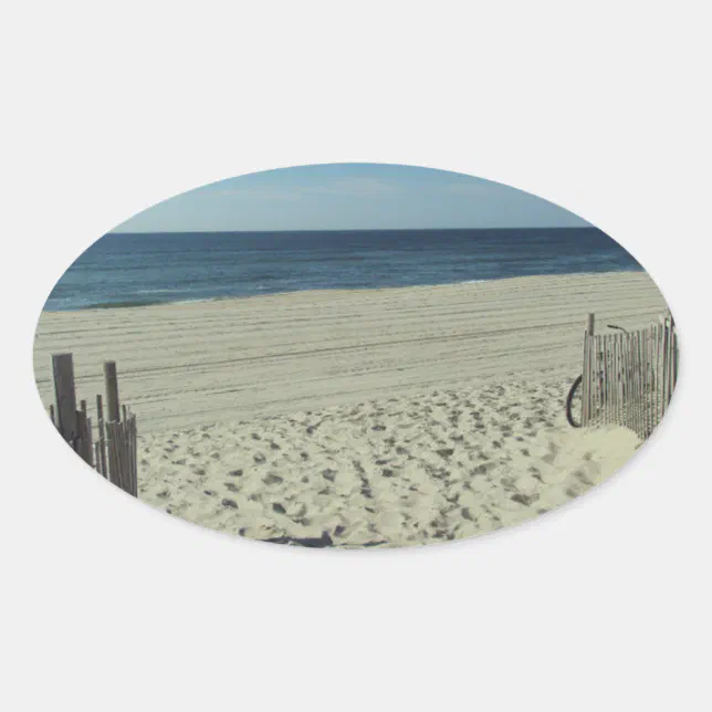 Beach Beauty Oval Sticker | Zazzle