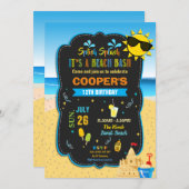 Beach Birthday Party Bash Sand Castle Summer Boy Invitation | Zazzle