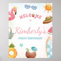 Beach Birthday Sign, Pool Party Welcome Sign | Zazzle