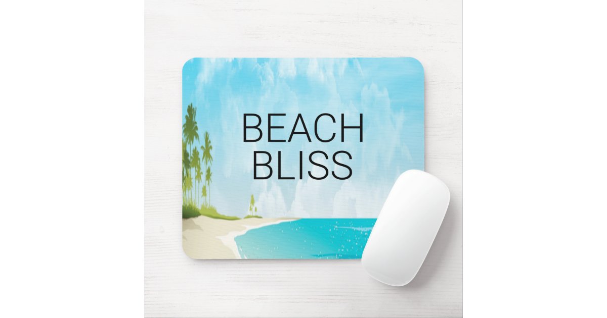 Beach Bliss Coastal Ocean Scene Desk Mouse Pad | Zazzle